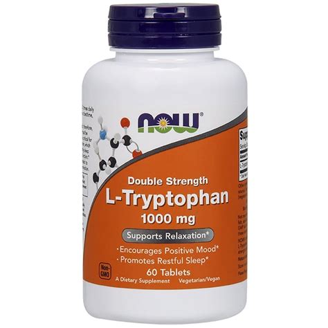 Now Foods L Tryptophan Double Strength 1000 Mg 60 Tablets By Iherb