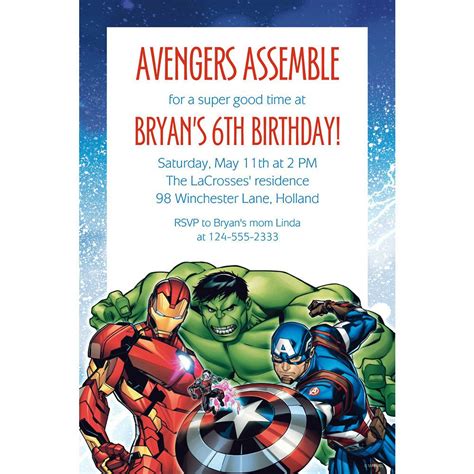 Avengers Party Invitations Free Printable Printable Party