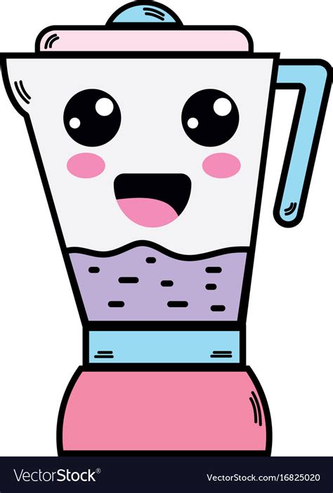 Kawaii Cute Happy Blender Technology Royalty Free Vector