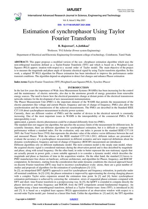 Pdf Estimation Of Synchrophasor Using Taylor Fourier Transform