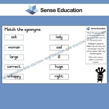 Synonyms Monster Shadows By Sense Education Sa Tpt