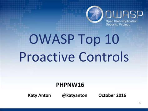 Owasp Top 10 Proactive Controls Ppt