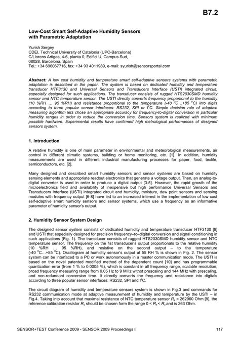 Pdf B72 Low Cost Smart Self Adaptive Humidity Sensors With