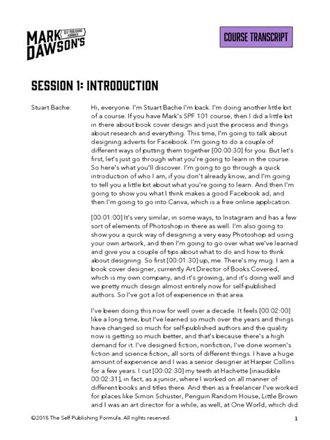 Session 1 Introduction Course Transcript Pdf