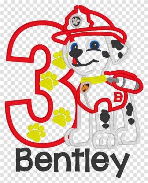 Paw Patrol Marshall Inspired Birthday Clip Art Text Number Symbol