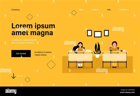 Happy Pupils Studying In Classroom Stock Vector Image And Art Alamy