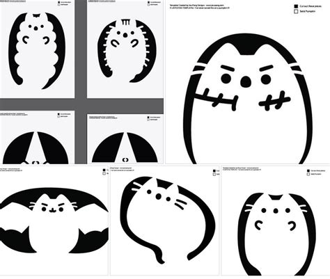 Free Pusheen Pumpkin Carving Templates