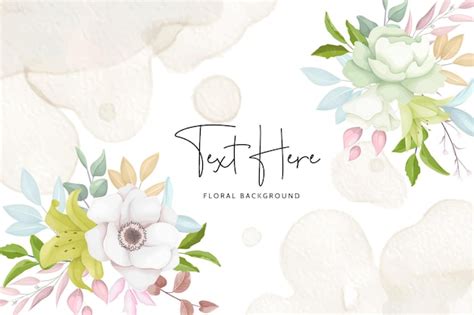 아름다운 손으로 그린 꽃 화환 배경 무료 벡터