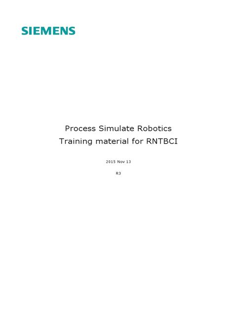 Process Simulate Robotics Training Rntbci Pdf