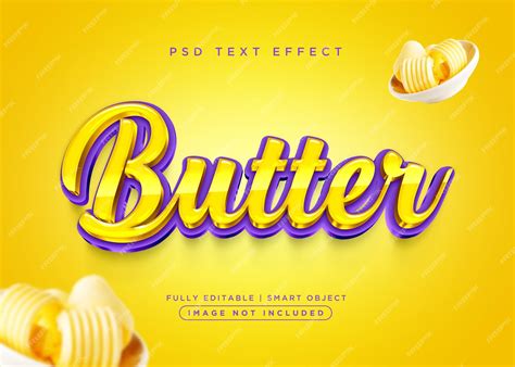 Premium PSD | 3d style butter text effect