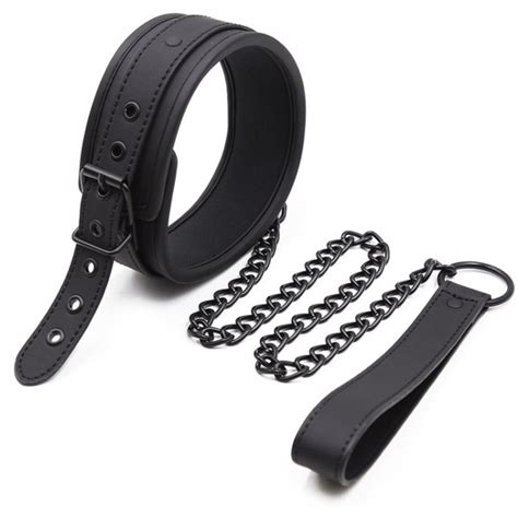 Collier Soumission Avec Laisse Noir Bdsm Univers