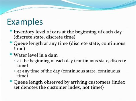 Simulation Examples Stochastic Processes Simulation Types Static Simulation