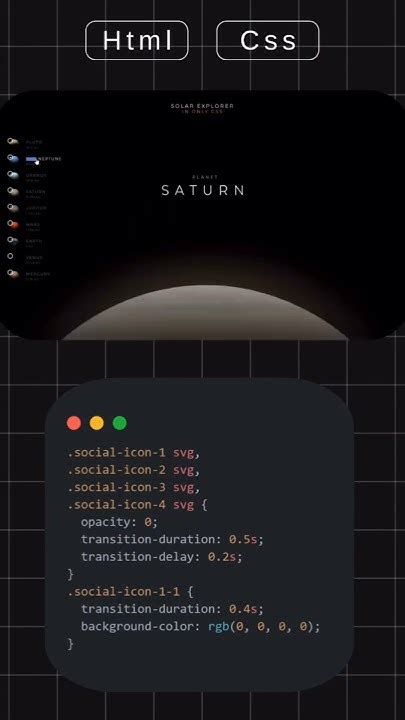 Stunning Solar System Design With Html And Css 🌌 Html Css Webdesign Shorts Youtube