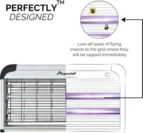 ASPECTEK Electronic Bug Zapper W Insect Fly Killer Powerful Mosquito Zapper Moth Trap
