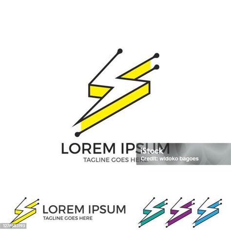 번개 아이콘 볼트 아이콘 전력 벡터 디자인 요소 에너지 와 천둥 전기 기호 개념 고압 변압기에 대한 스톡 벡터 아트 및 기타