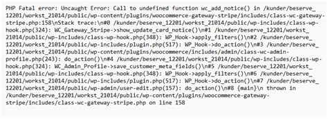 Major Fatal Error And Conflict W 851 And Stripe Gateway