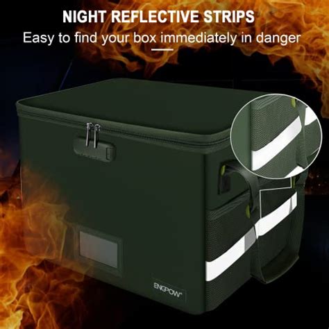 engpow file box with lock fireproof document box with zipper lid