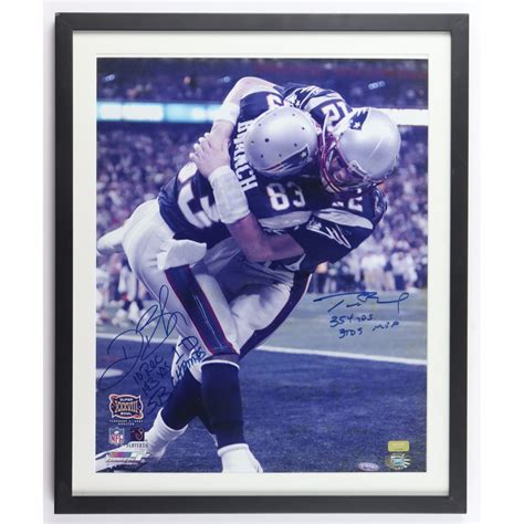 Tom Brady Deion Branch Signed Patriots Custom Framed Display With