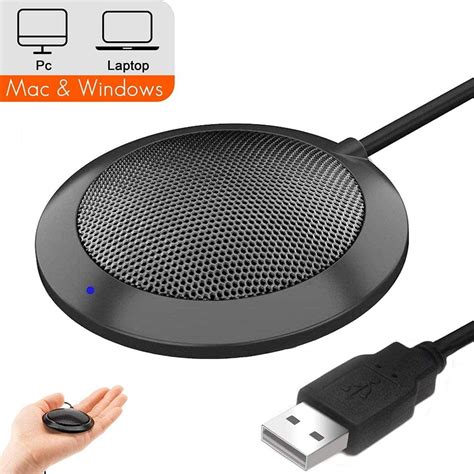 Usb Conference Microphone Portable Usb Computer Mic 360° Omnidirectional Stereo Pc Microphone