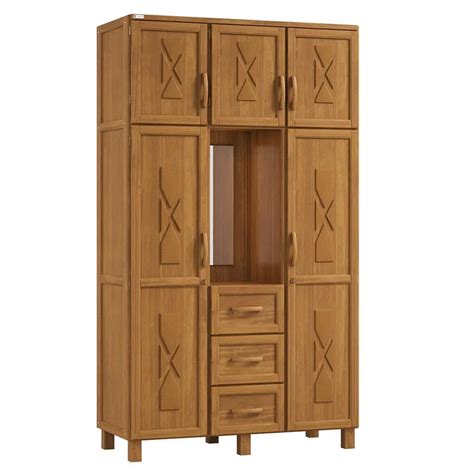 Roupeiro Tozzetto 3 Portas Ideal Capela Carvalho Acetinado