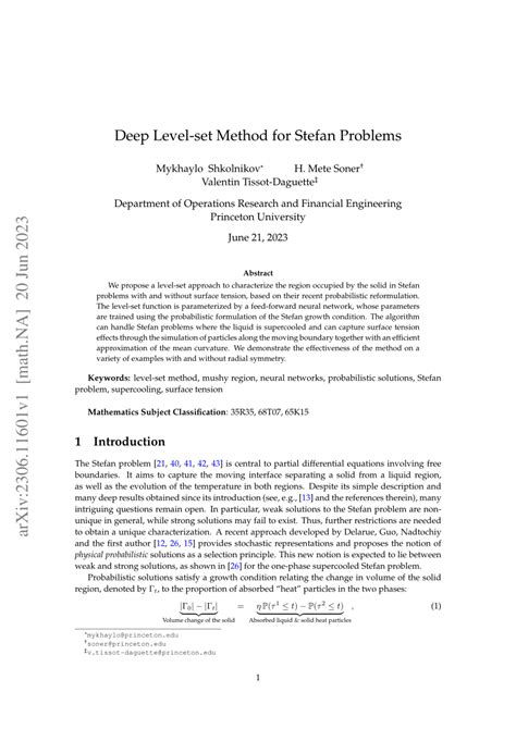 Pdf Deep Level Set Method For Stefan Problems