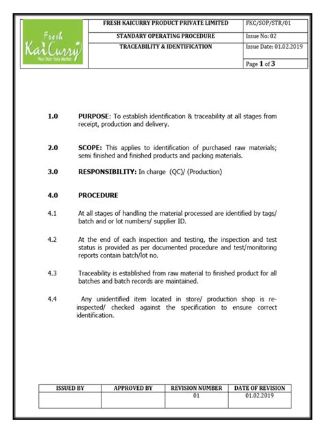 1 Traceability And Identification Pdf Receipt Packaging And Labeling
