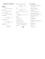 Econometrics Cheat Sheet Pdf Econometrics Cheat Sheet Expected Value From Conditional Expected