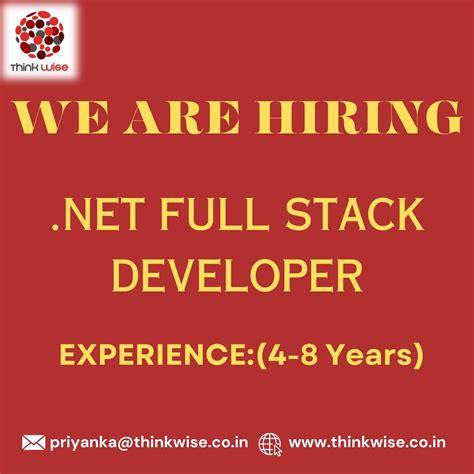 Thinkwise Consulting Llp On Linkedin Hiring Dotnet Fullstack