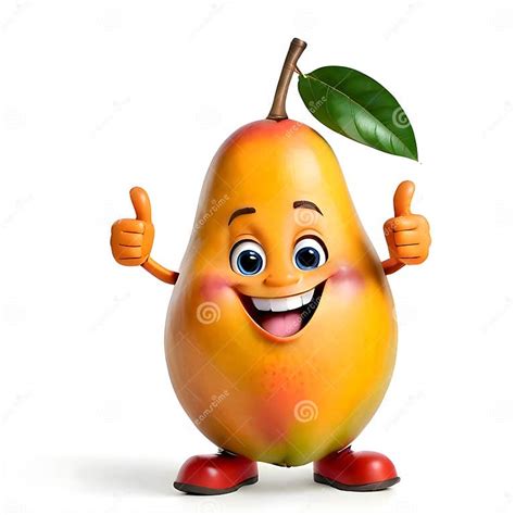 Personaje De Mango Sonriente Feliz Da Pulgares Hacia Arriba Graciosa