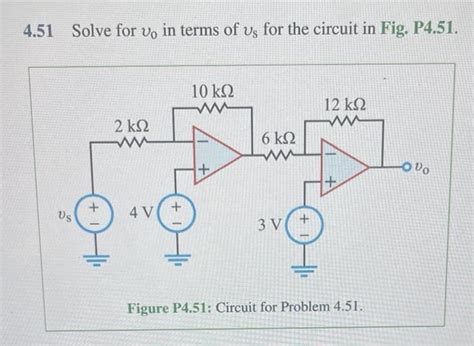 solved 4 51 solve for v0 in terms of vs for the circuit in