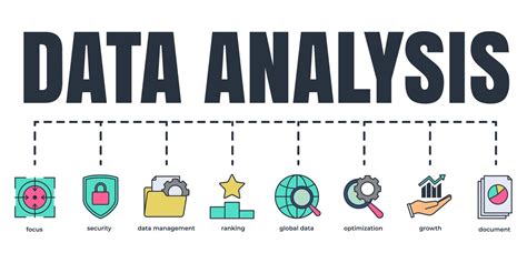 Data Analysis Banner Web Icon Set Growth Focus Optimization