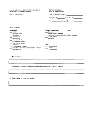 Fillable Online Paopen4businessbriefcase State Pa Docketing Statement Pennsylvania Open For