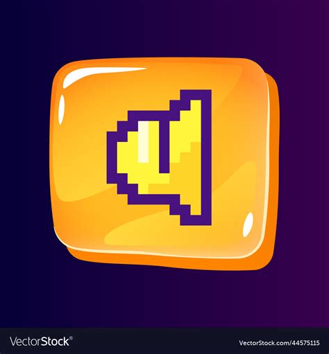 Loudspeaker Glossy Ui Button With Pixelated Color Vector Image