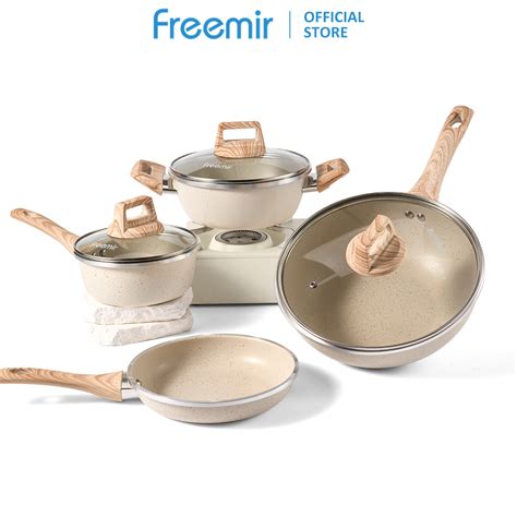 Jual Official Best Seller Freemir Panci Set Pcs Lapisan Granit Anti Lengket Panci Susu Wajan