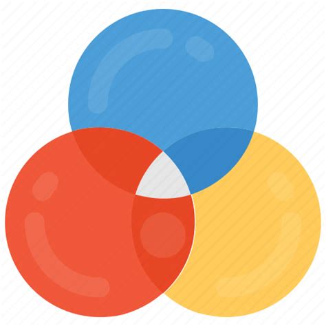 Circles Intersection Cmyk Interlocking Circles Diagram Overlapping Venn Diagram Icon