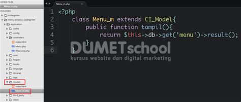 Cara Membuat Menu Dinamis Menggunakan Codeigniter Dan Mysql Kursus Web Programming