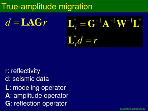Ppt Amplitude Preserved Wave Equation Migration Powerpoint