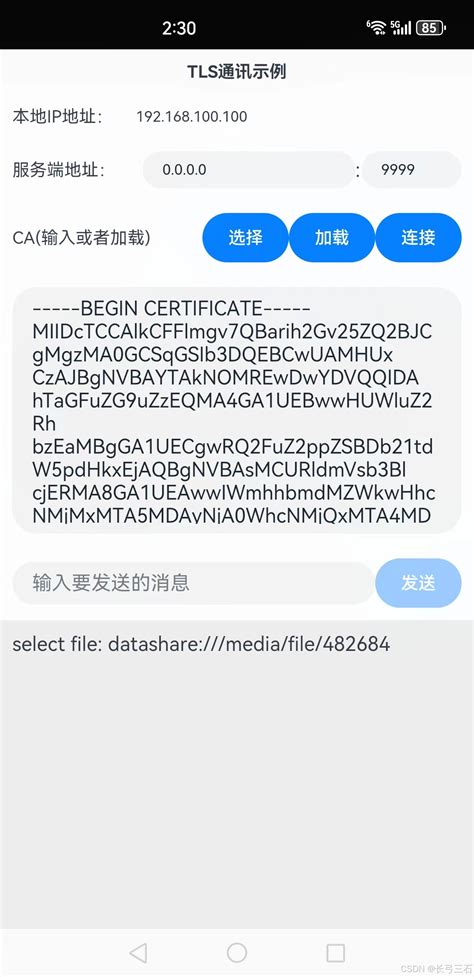 鸿蒙网络编程系列7 tls安全数据传输单向认证示例 鸿蒙添加tls1 2 或 tls1 2 以上的协议 csdn博客