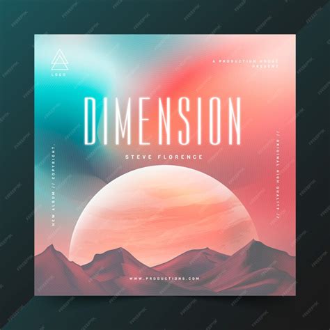 그라디언트 앨범 표지 템플릿 무료 벡터