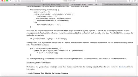 Oracle Java Tutorial Walkthrough Nested Classes YouTube