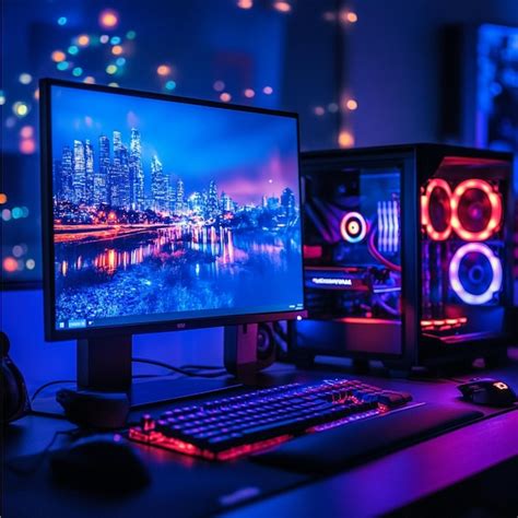 Desktop Computer With A Powerful Graphics Card And Multiple Peripherals Premium Ai Generated Image