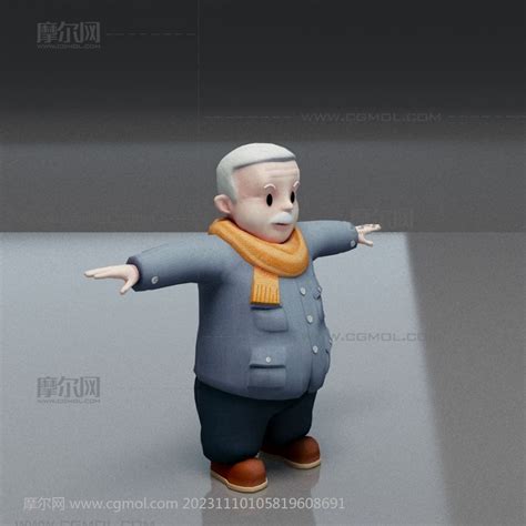 卡通老爷爷 卡通游戏角色模型下载 摩尔网cgmol