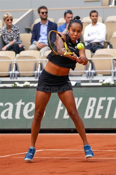 Professional Tennis Player Leylah Fernandez Of Canada In Action During Her Quarter Final Match
