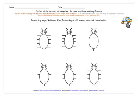 Factors And Common Factors Multiplication And Division Year 5 Y6