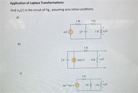 solved application of laplace transformations find v0 t in