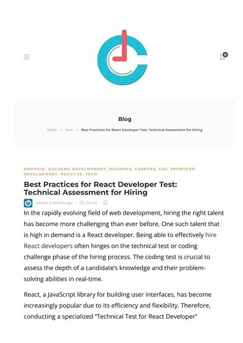 Ppt Best Practices For React Developer Test Technical Assessment For Hiring Powerpoint