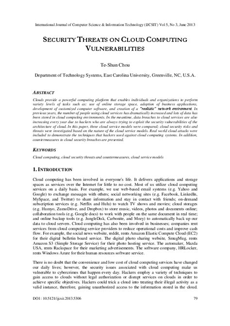 Security Threats On Cloud Computing Vulnerabilities
