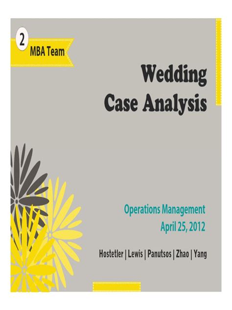 Wedding Operations Case Analysis Pdf Wedding Fashion Related