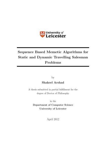 Sequence Based Memetic Algorithms For Static And Dynamic