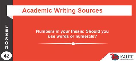 Numbers in your thesis Should you use words or numerals Kalite Akademik Tercüme